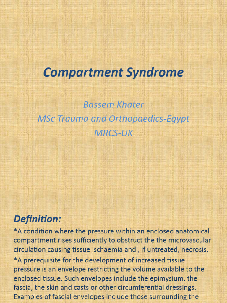 Understanding Compartment Syndrome | PDF | Blood Pressure | Ischemia