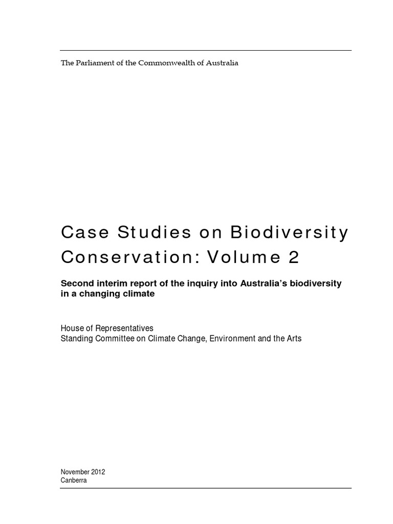 Case Studies On Biodiversity Conservation: Volume 2: The Parliament of ...