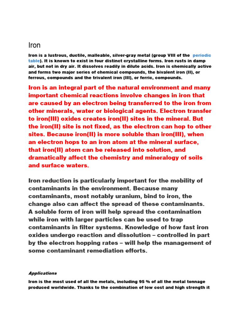 Iron | PDF | Iron | Manganese