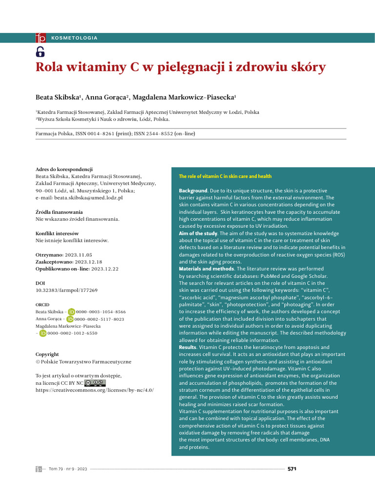 Artykul Rola Witaminy C | PDF