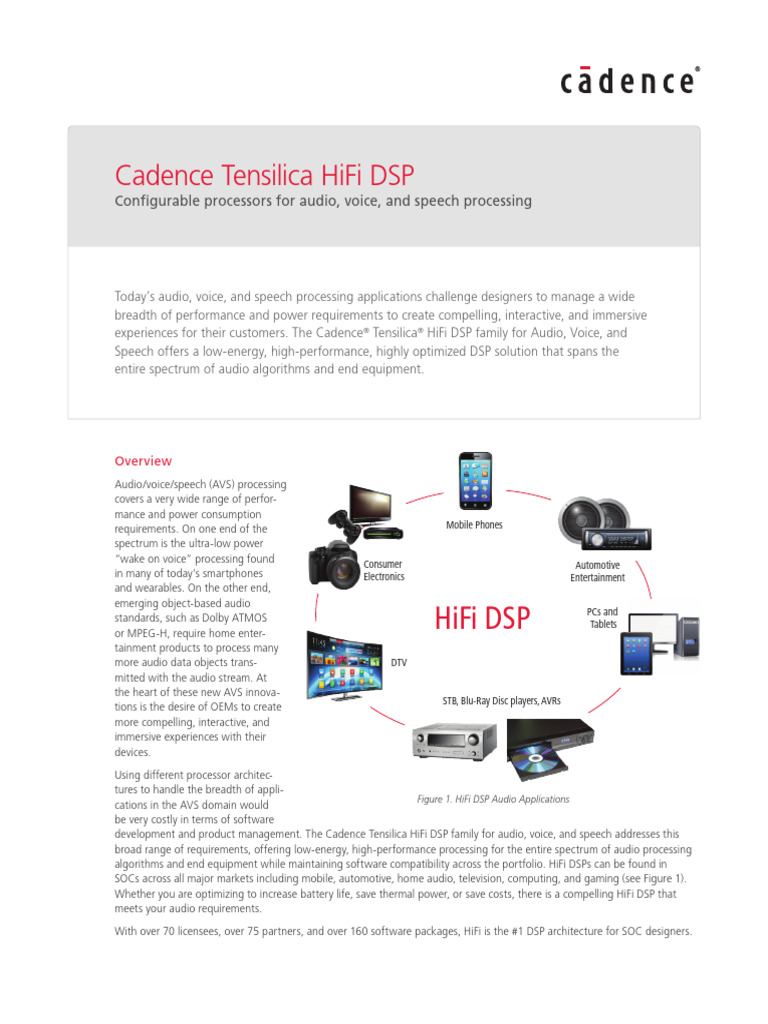 Cadence TIP PB HiFi DSP FINAL Datasheet01 | PDF | Digital Signal ...
