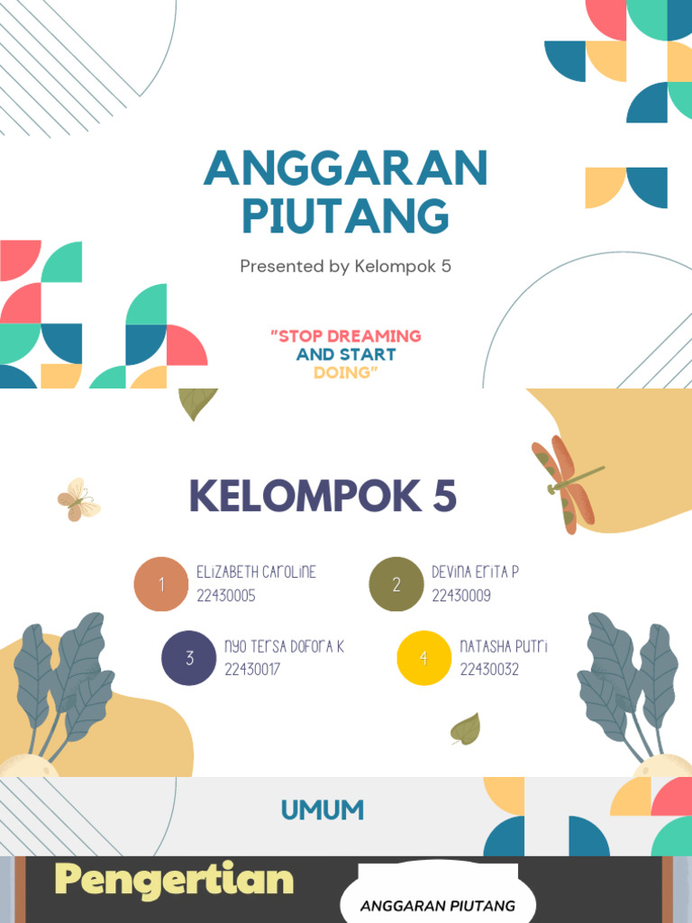 Presentasi Anggaran Piutang - Kelompok 5 | PDF
