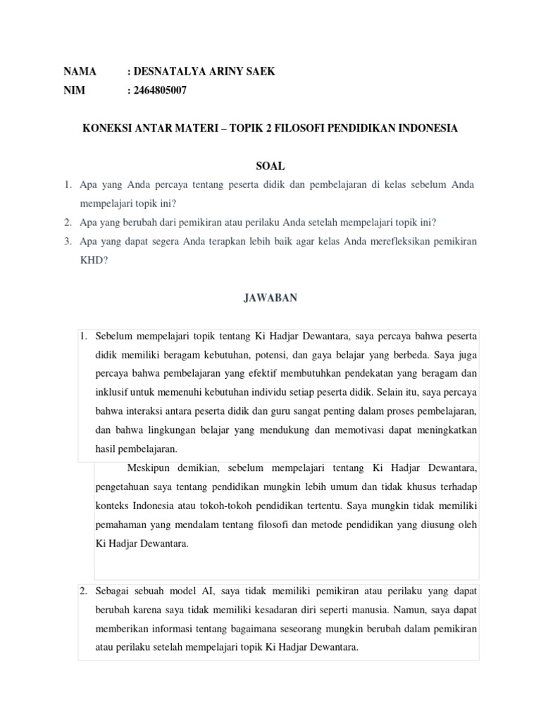 KOneksi Antar Materi T2 - FPI | PDF