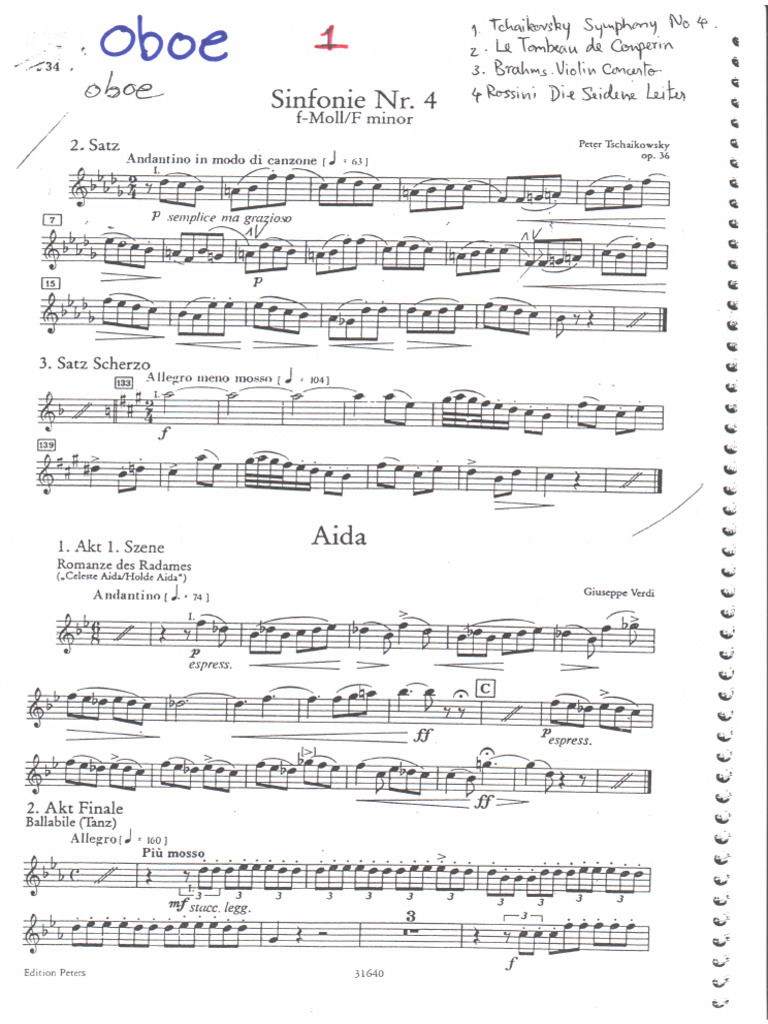 Oboe Excerpts | PDF