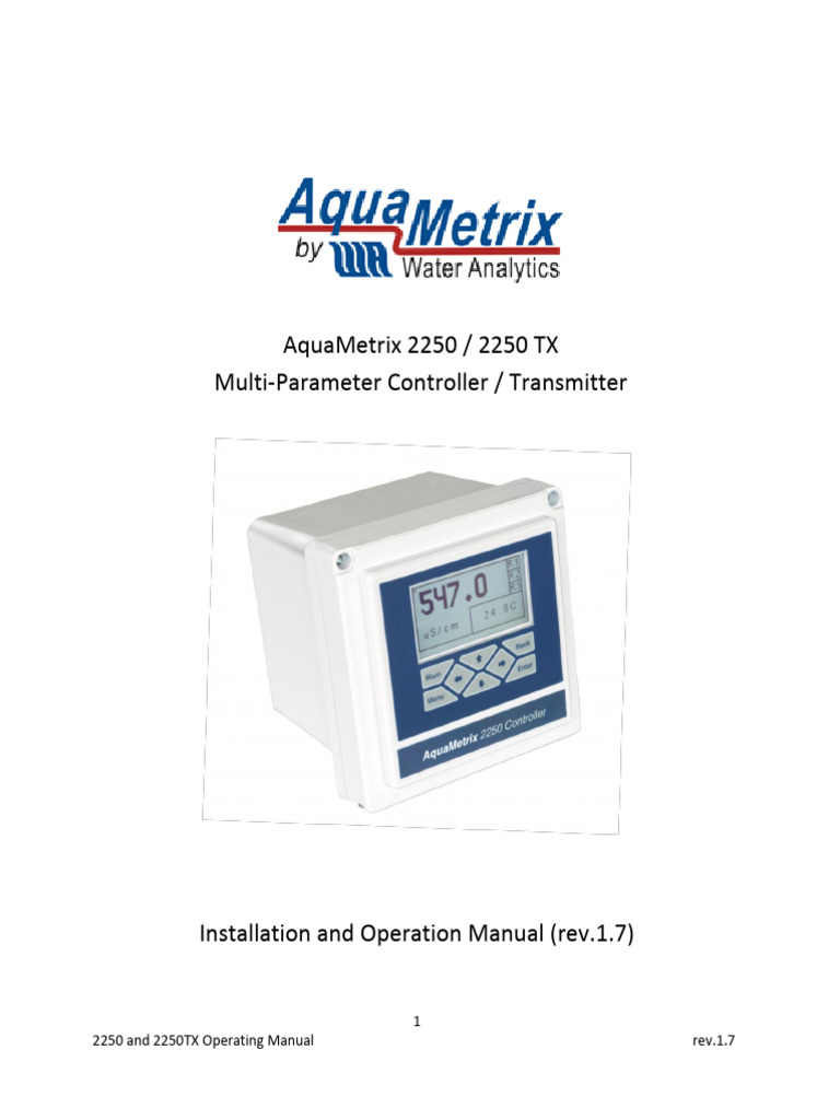 Aquametrix 2250 2250 TX Manual | PDF | Metrology