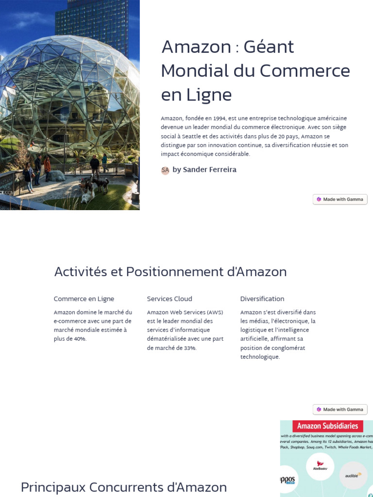 Amazon Geant Mondial Du Commerce en Ligne | PDF | Commerce électronique | Cloud computing