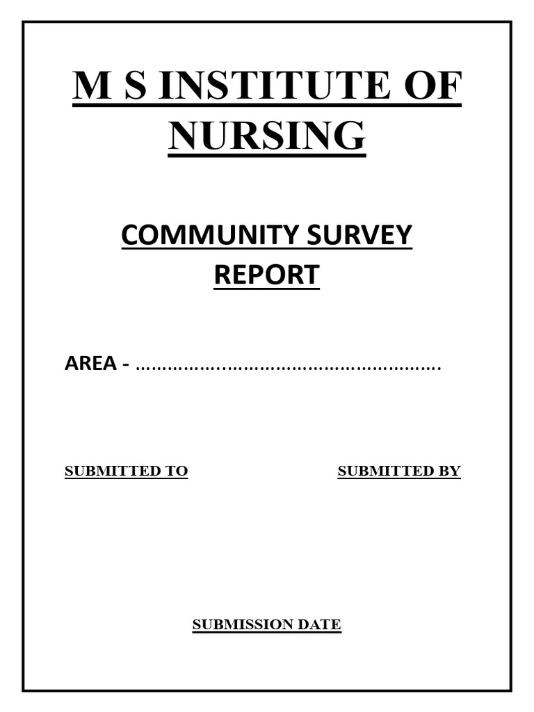 Community Survey Report | PDF | Demography | Medical Specialties