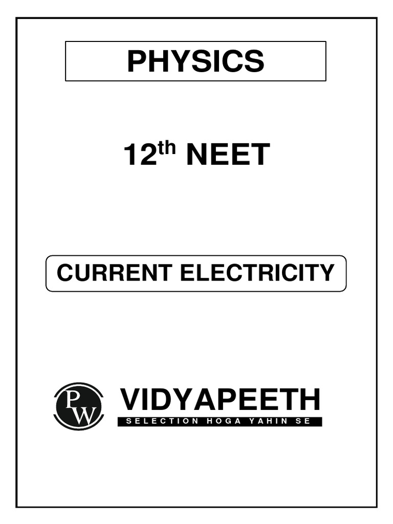 Current Electricity - DPPs - Only PDF | PDF | Series And Parallel Circuits | Electrical ...
