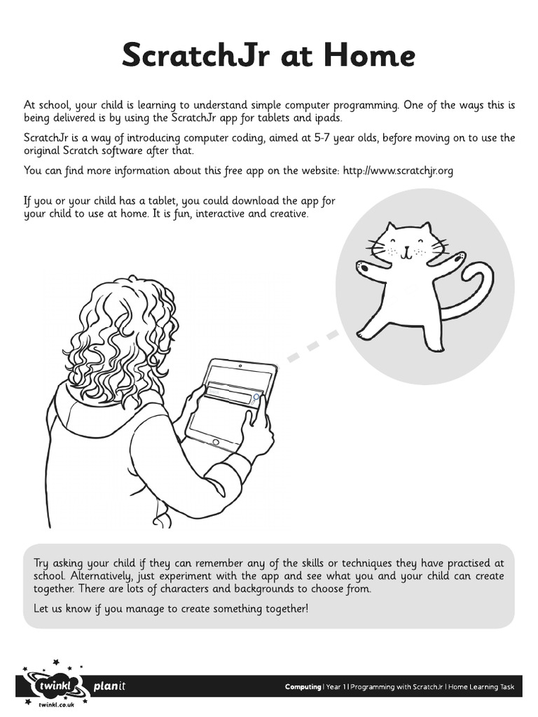 Home Learning Task ScratchJr at Home | PDF