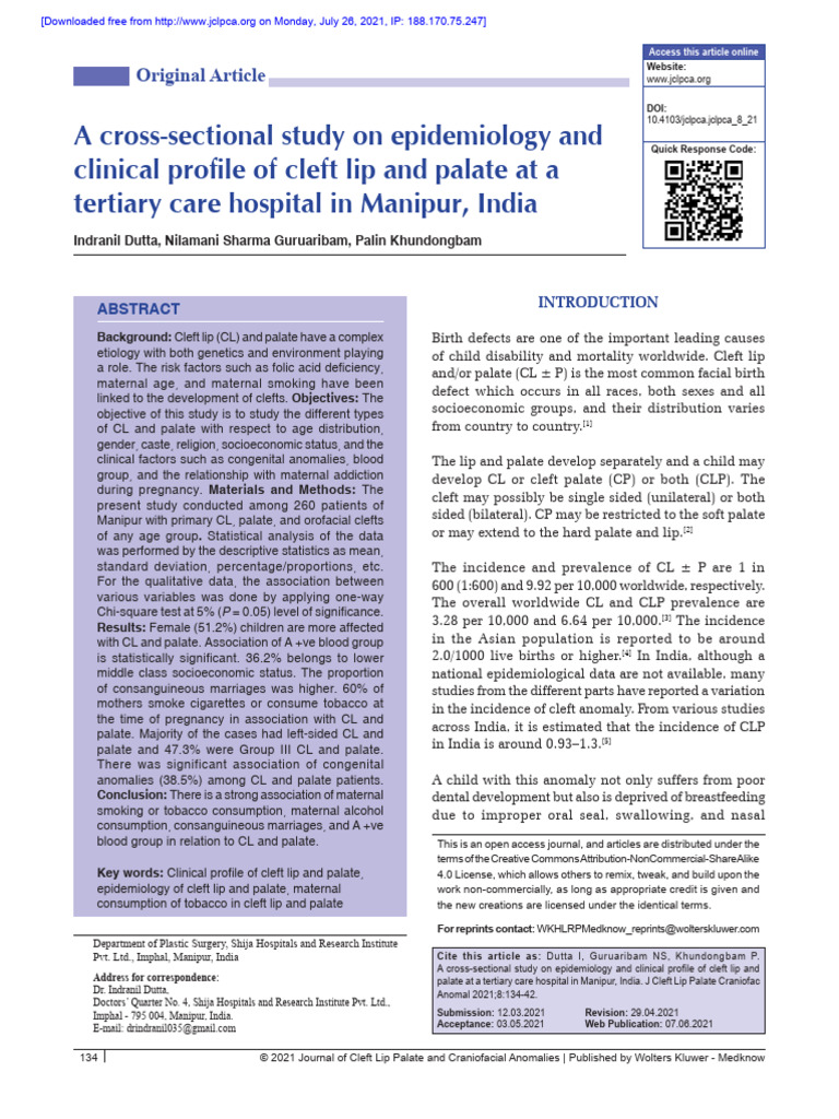 A Cross Sectional Study On Epidemiology And Clinic Pdf Diseases And