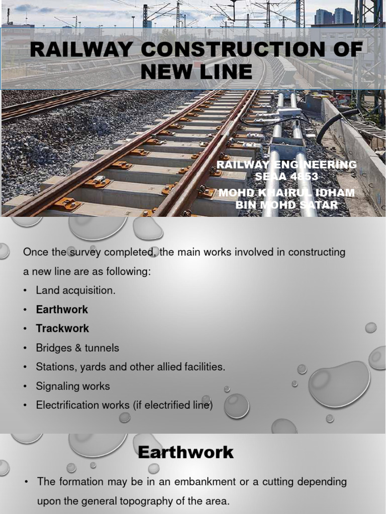 Railway Line Construction Process | PDF | Rail Transport | Sustainable ...