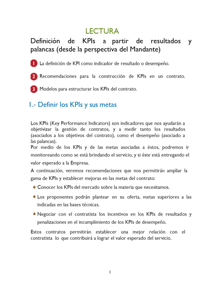 Lectura KPI | PDF | Economias | Business Lectura KPI | PDF | Economias | Business