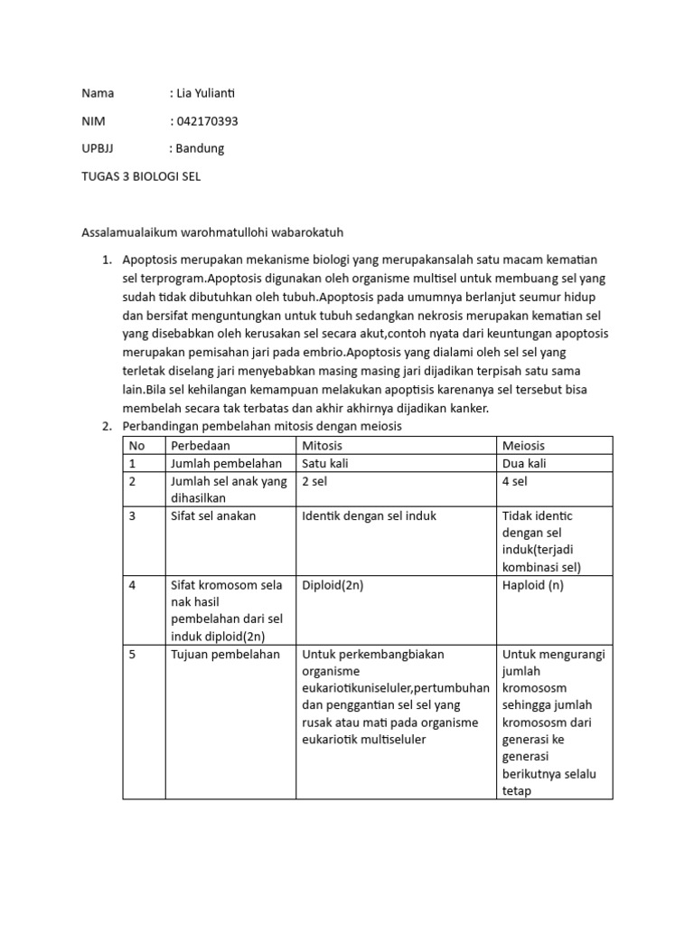 Biologi Sel: Apoptosis & Pembelahan | PDF