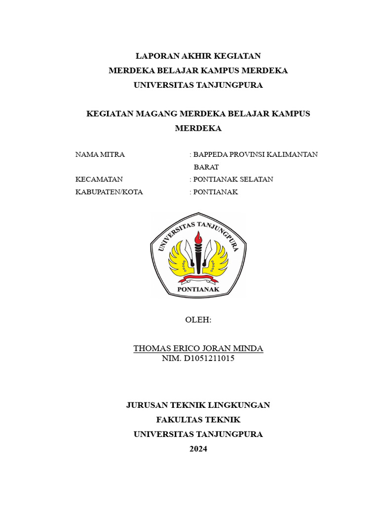 Laporan Akhir MBKM (BAPPEDA) PRINT COVER | PDF