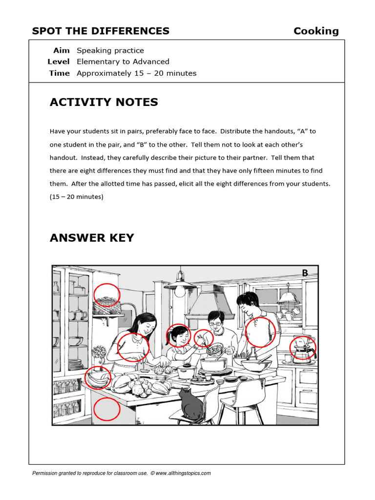 spot the differences- handout | PDF