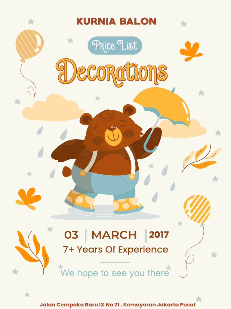 Price List Decorations 2024 (Kurnia Balon) | PDF