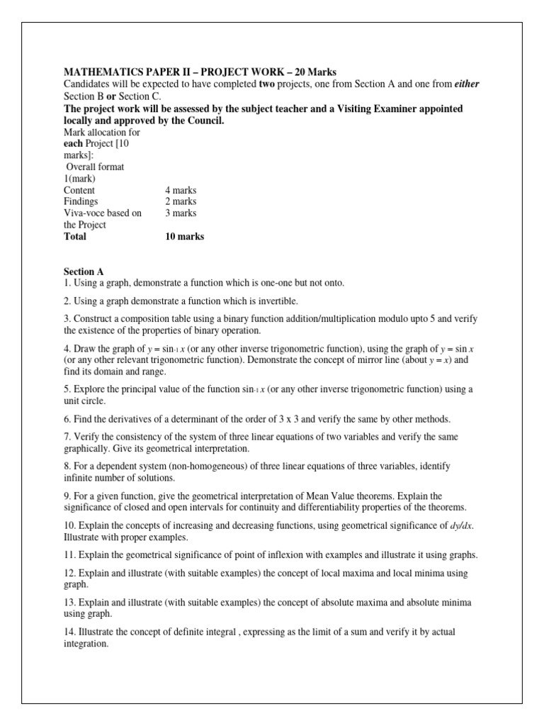 Class 12 Mathematics Project | PDF | Function (Mathematics ... Class 12 Mathematics Project | PDF | Function (Mathematics ...