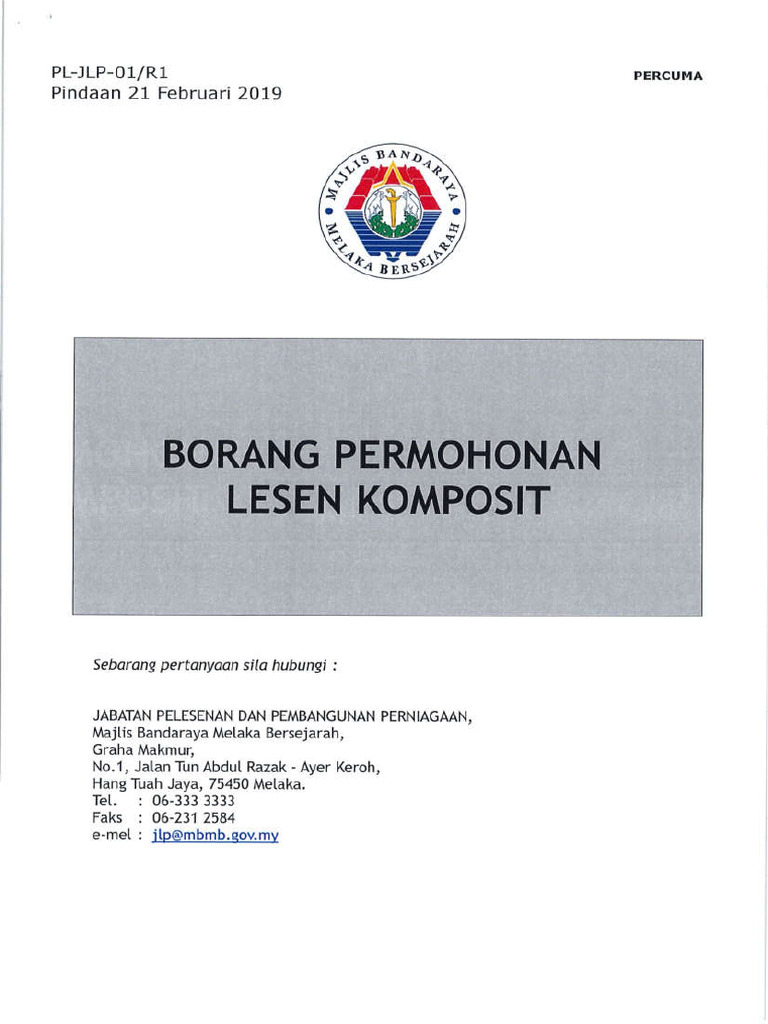 Borang Permohonan Lesen Komposit | PDF
