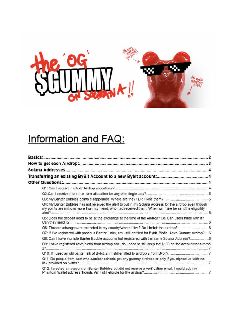 Airdrop 2 Public Gummy Info and FAQ V3 | PDF | Cryptocurrency