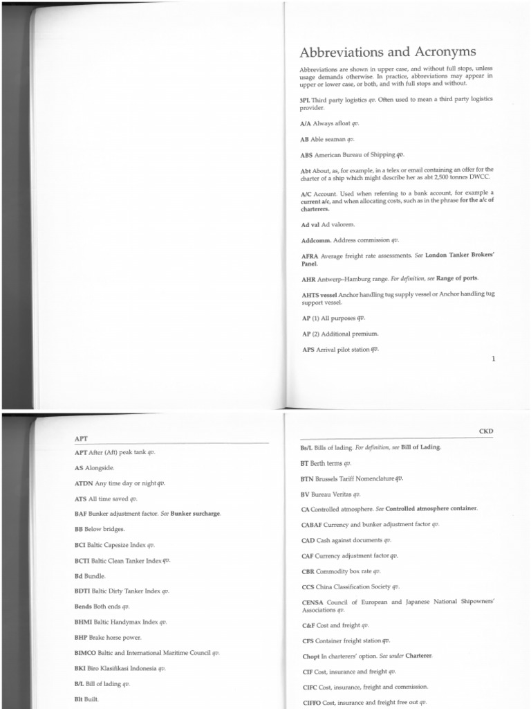 Dictionary of Shipping Terms-Abbreviations | PDF