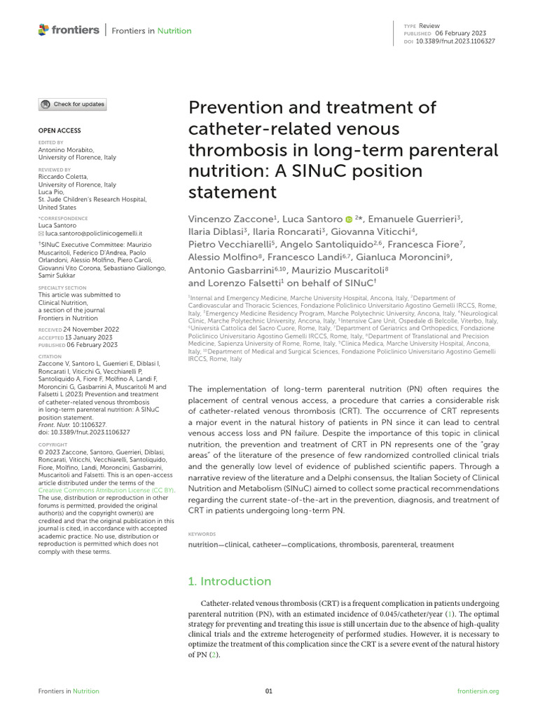 SINUC Position Paper 2023 | PDF | Vein | Thrombosis