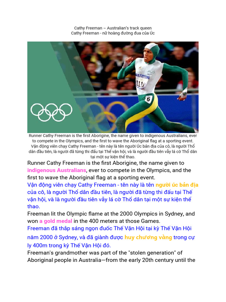 Cathy Freeman – Australian’s Track Queen | PDF