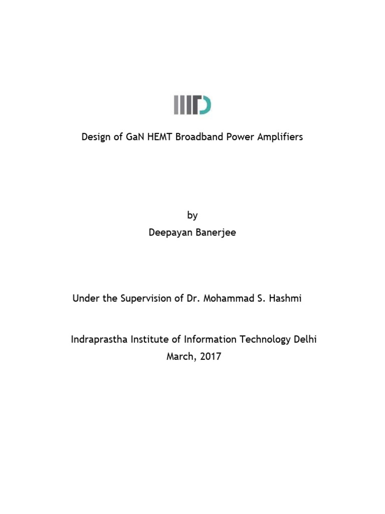 MT15093 - Deepayan | PDF | Amplifier | Electronic Engineering