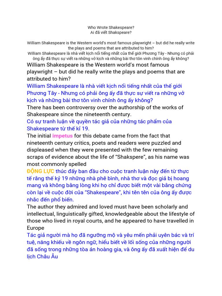 Who Wrote Shakespeare | PDF