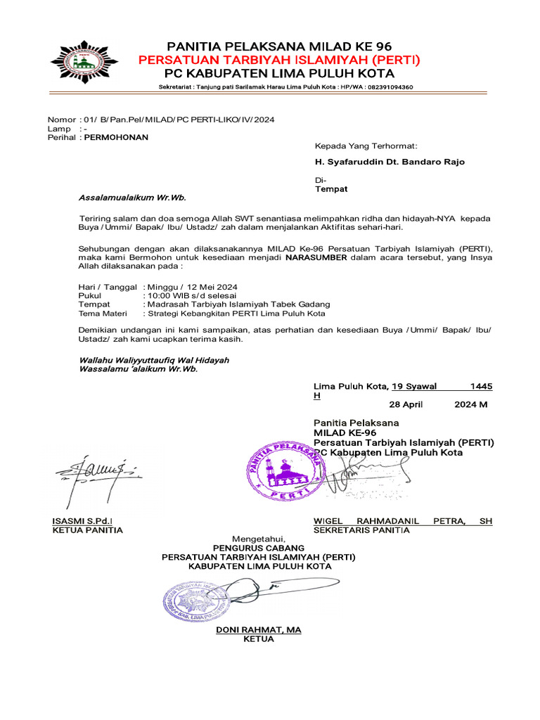 undangan narasumber | PDF