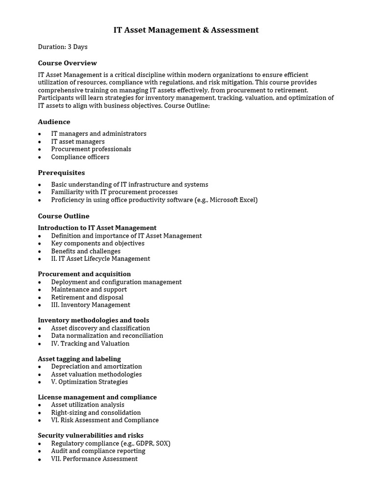 IT Asset Management for Professionals | PDF | Business
