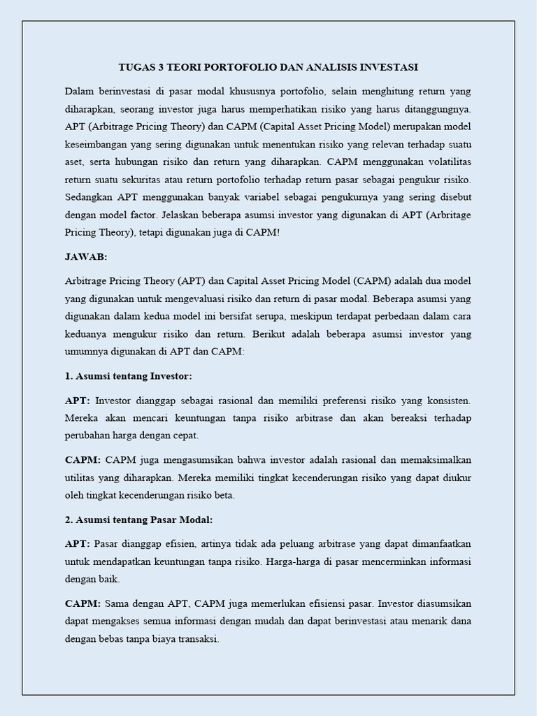 TUGAS 3 - Teori Portofolio Dan Analisis Investasi EKSI4203 - Nada Hasna Altafunuha - 044227274 ...