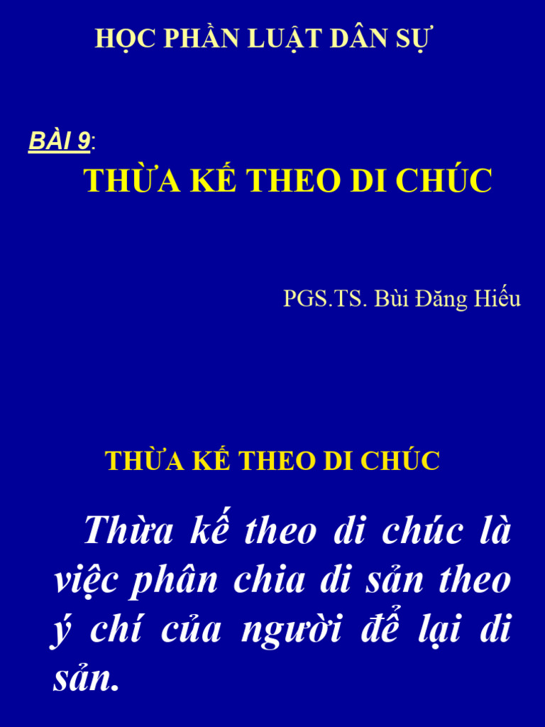 Bai 10 - Thua Ke Theo Di Chuc | PDF