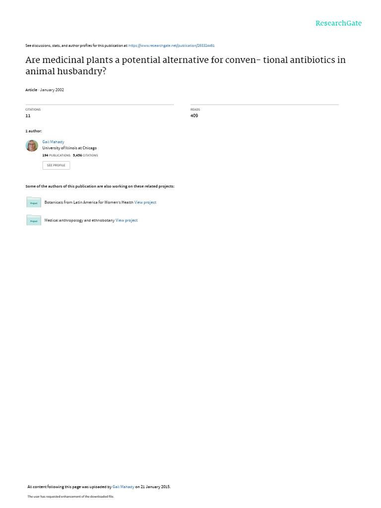 Are Medicinal Plants A Potential Alternative For C | PDF ...