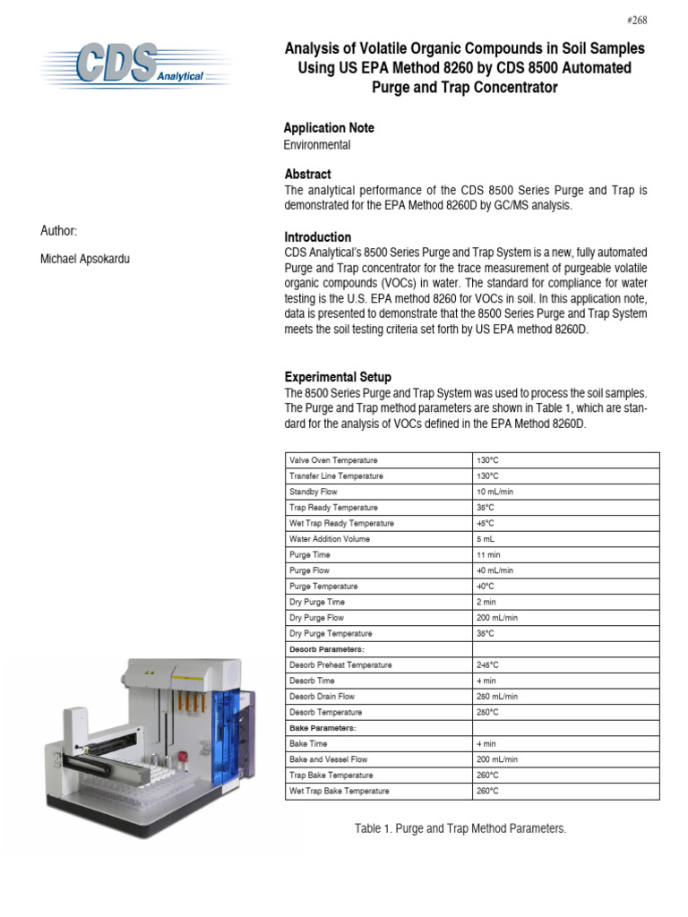 268 P&T Analysis of Volatile Organic Compounds in Soil Samples Using US ...
