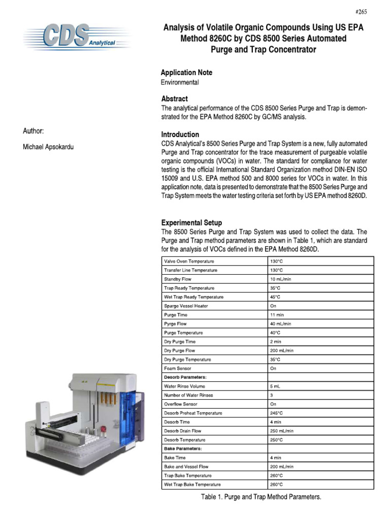 VOC Analysis via EPA Method 8260C | PDF | Science & Mathematics | Computers
