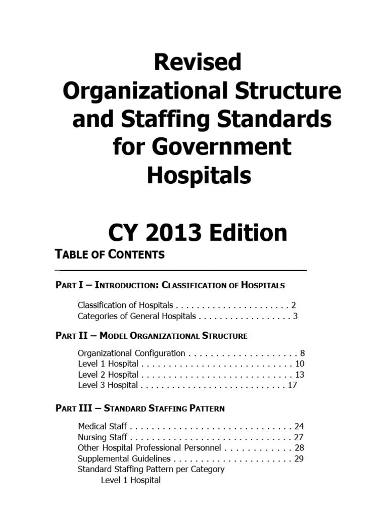 DOH Staffing Standards for Hospitals | PDF | Residency (Medicine ...