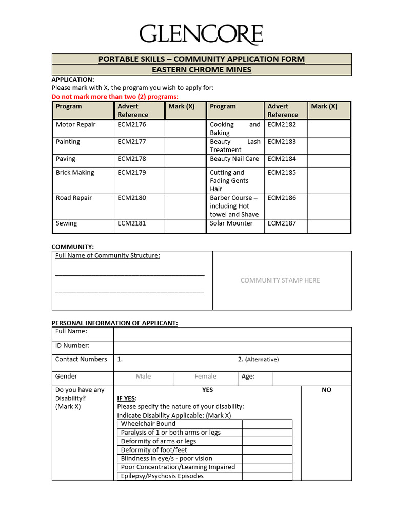 Application Cover Form - Portable Skills 2024 | Download Free PDF ...