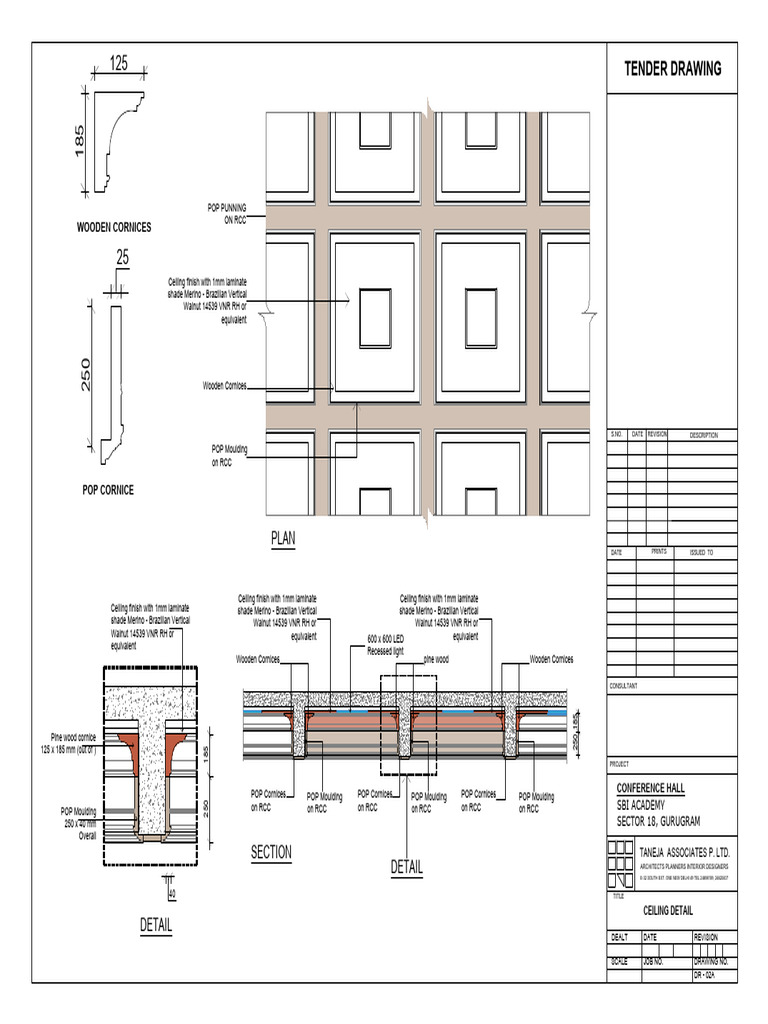 Tender Drawing: Wooden Cornices | PDF