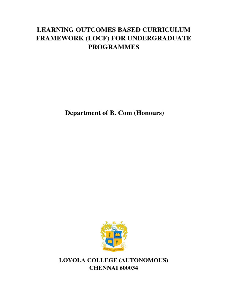 B.Com (Honours) Curriculum Framework | PDF | Accounting | Lifelong Learning