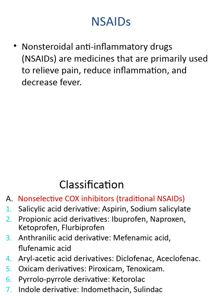 Overview of NSAIDs and Their Uses | PDF