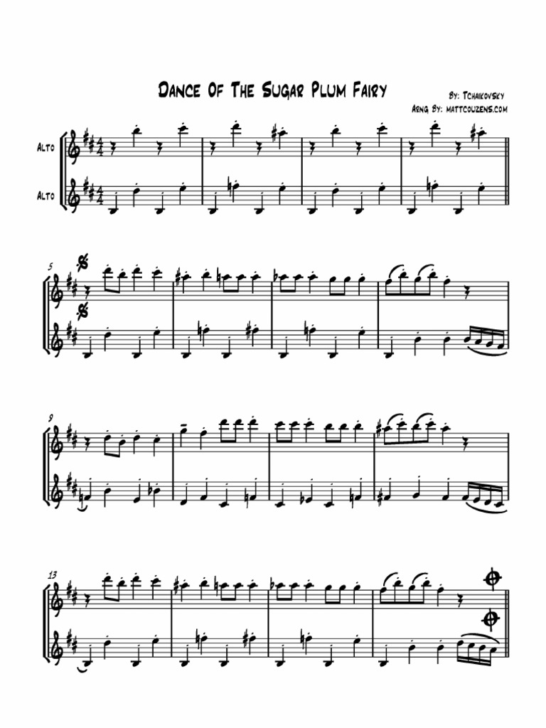 Dance of The Sugar Plum Fairy (YouTube Duet) | PDF