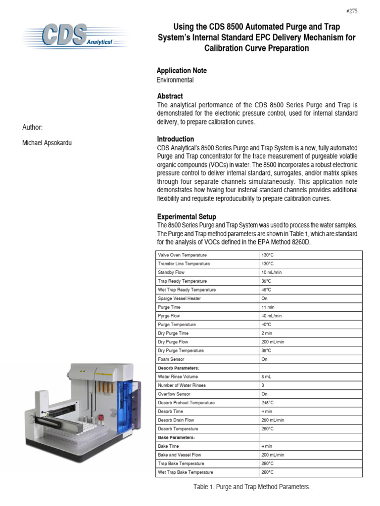 275 P&T 8500 EPC Calibration Curve | PDF | Gas Chromatography | Analysis