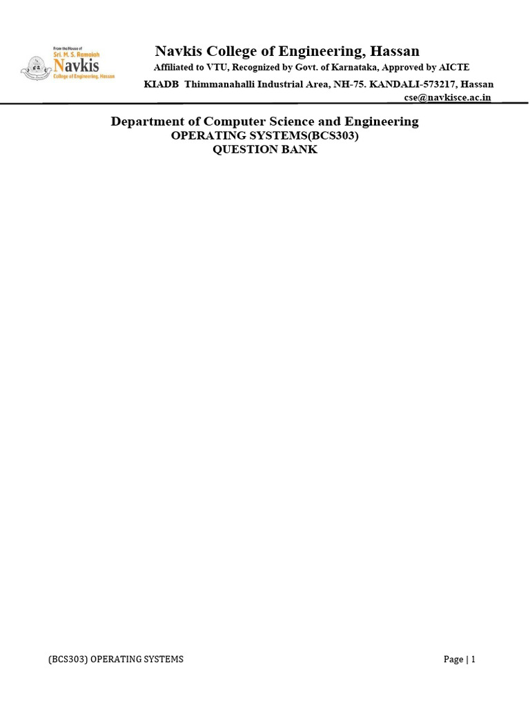 BCS303-Operating Systems | Download Free PDF | Operating System | Scheduling (Computing)