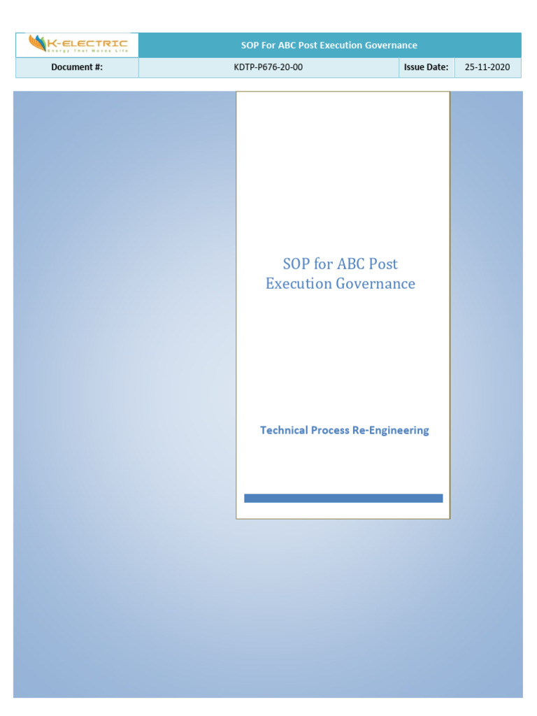SOP of Post ABC Governance | PDF | Smart Grid