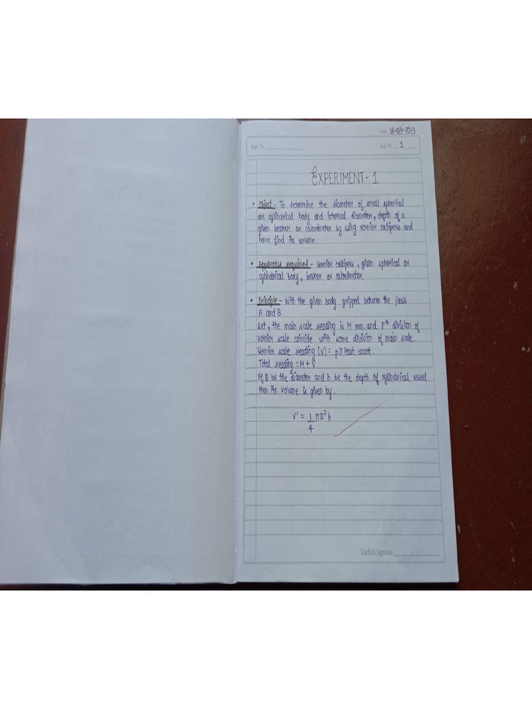 Physics Experiments (Experiment No-1 to 8) Class -XI 2024-25. | PDF