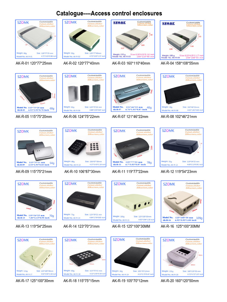 SZOMK-Door Access RFID Plastic Enclosure Series Catalogue | PDF