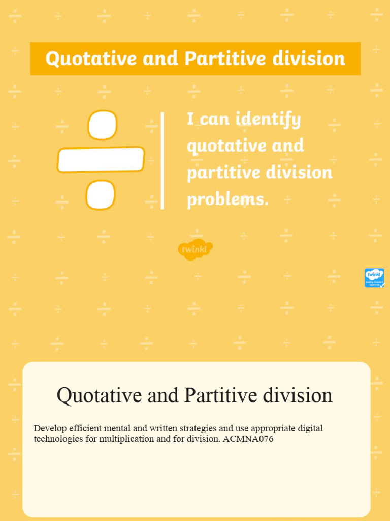Au N 2548855 Quotative and Partitive Division Powerpoint Ver 4 | PDF