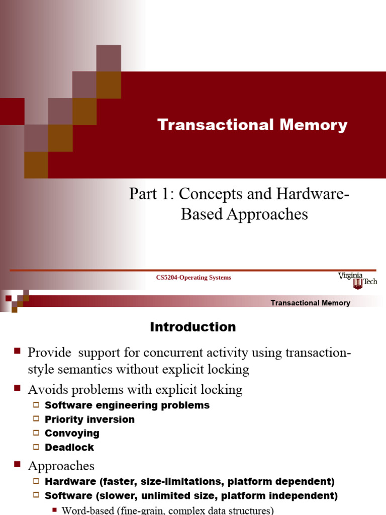 Transactional Memory Part1 | PDF | Software Engineering | Concurrent ... Transactional Memory Part1 | PDF | Software Engineering | Concurrent ...
