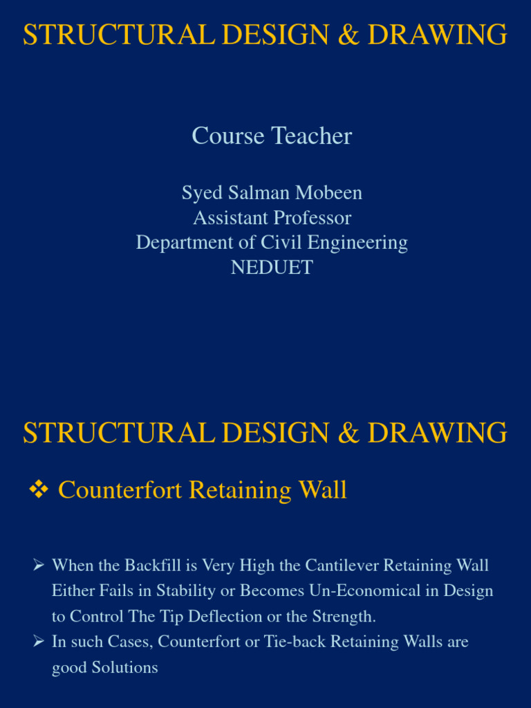 Counterfort Retaining Wall Design | PDF | Structural Engineering ...