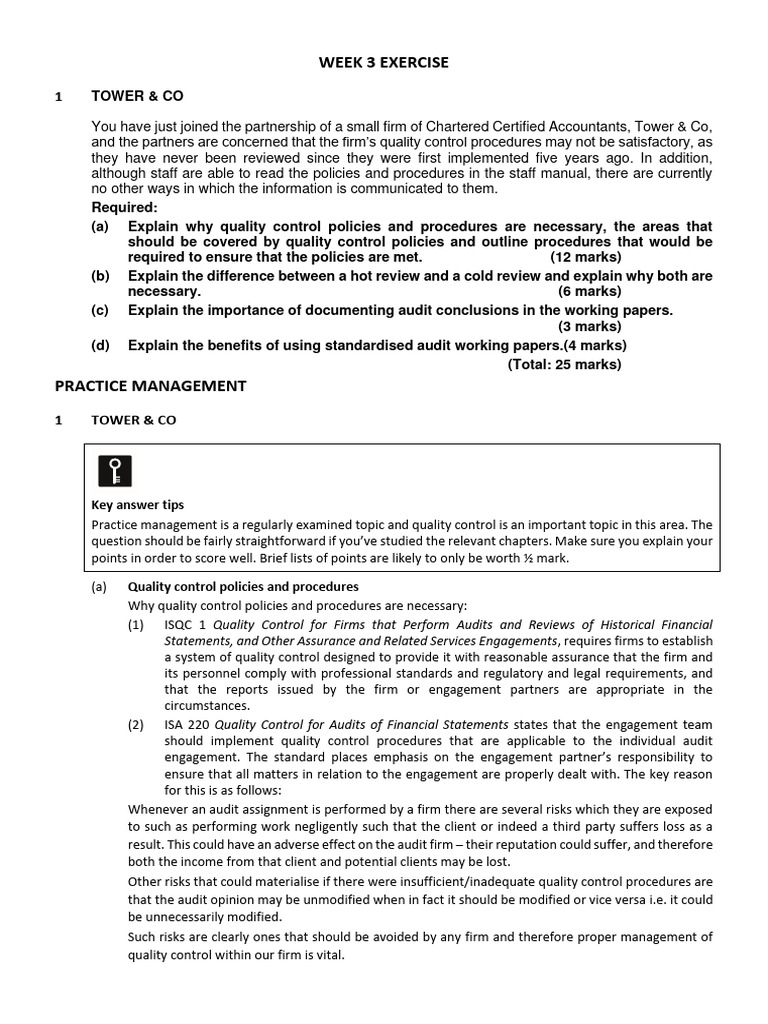 Ac7234 - Week 3 Exercise | PDF | Audit | Auditor's Report Ac7234 - Week 3 Exercise | PDF | Audit | Auditor's Report